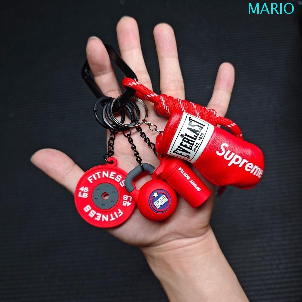 MARIO Boxing Gloves Keychain, Mini Rectangular Buckle Barbell Plate ...
