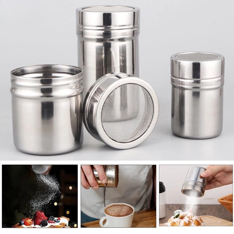 Stainless Steel Powder Sugar Shaker Duster with Lid, Fine Mesh Shaker ...