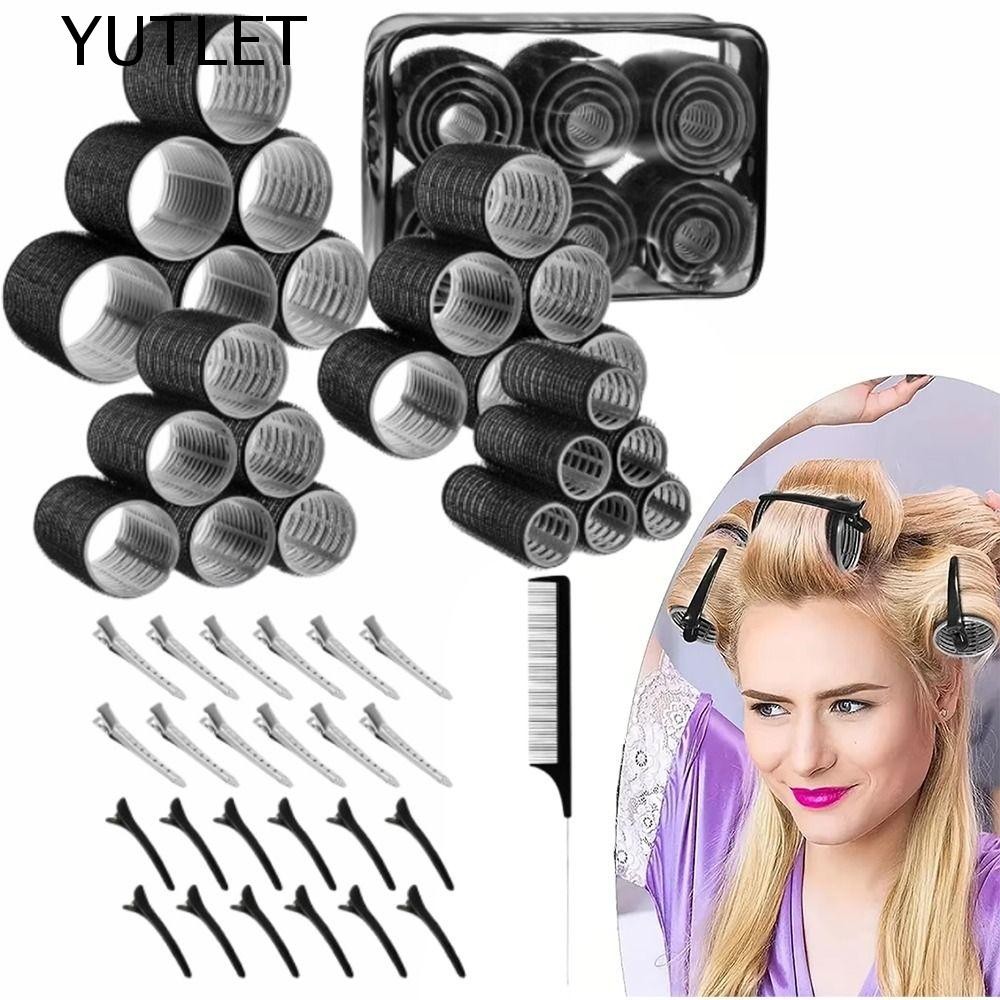 YUTLET 50Pcs Curly Hair Roller, Lightweight DIY Self-Grip Hair Rollers ...