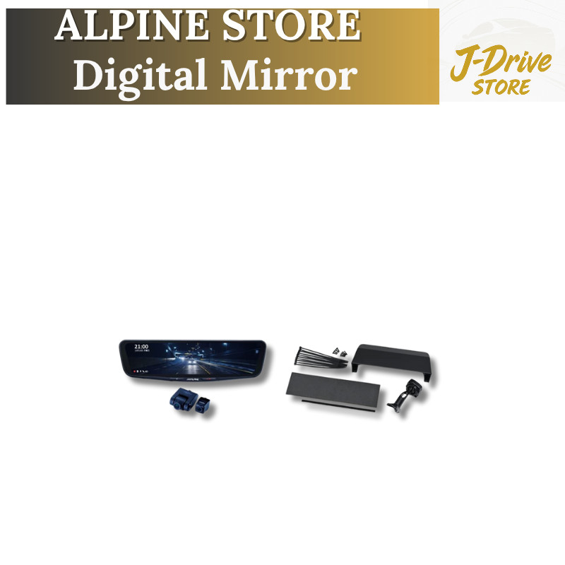 Alpine 12" Digital Mirror Drive Recorder (OEM Mirror Replacement/External Rear Camera) DVR ...