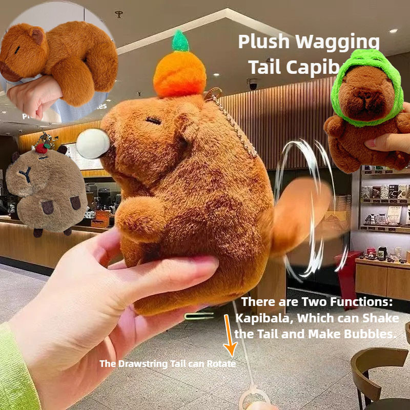 Creative Capybara Tail Can Rotate Toys 18cm Cute Capybara Wrist Doll ...