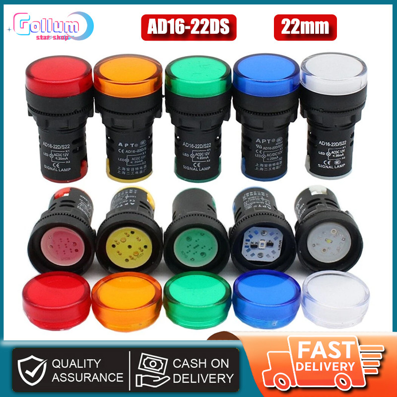 16mm 12v 24v 110v 220v 380v AD16-16C panel mount power signal led ...
