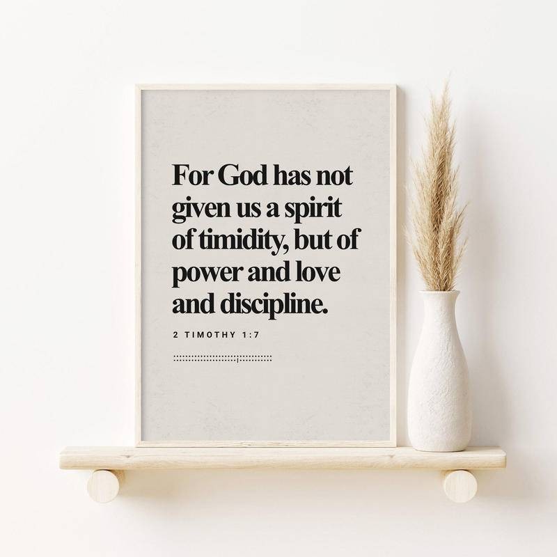 2 Timothy 1：7 Bible Verse canvas print Modern Bible, Scripture Wall Art ...