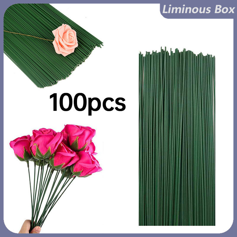 100pcs Floral Stem Wire 40cmx2mm DIY Artificial Flower Stem Handmade ...