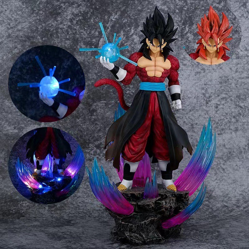 Super Saiyan GK Super Four Gogeta Double-Headed Carving Luminous Model ...