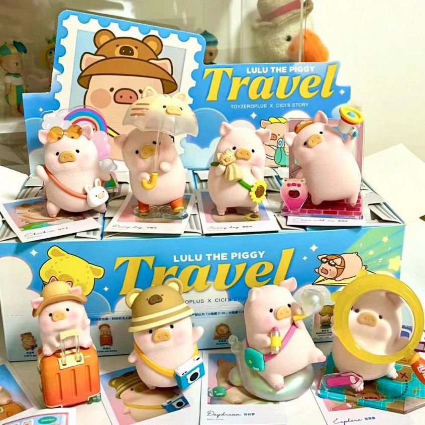 52toys LuLu Pig Travel Series Blind Box Cute Dolls pig Figure plush Toy ...