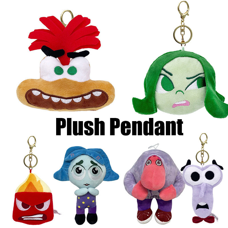 Anime Inside Out 2 Pendant Plush Anger Sadness Disgust Fear Character ...