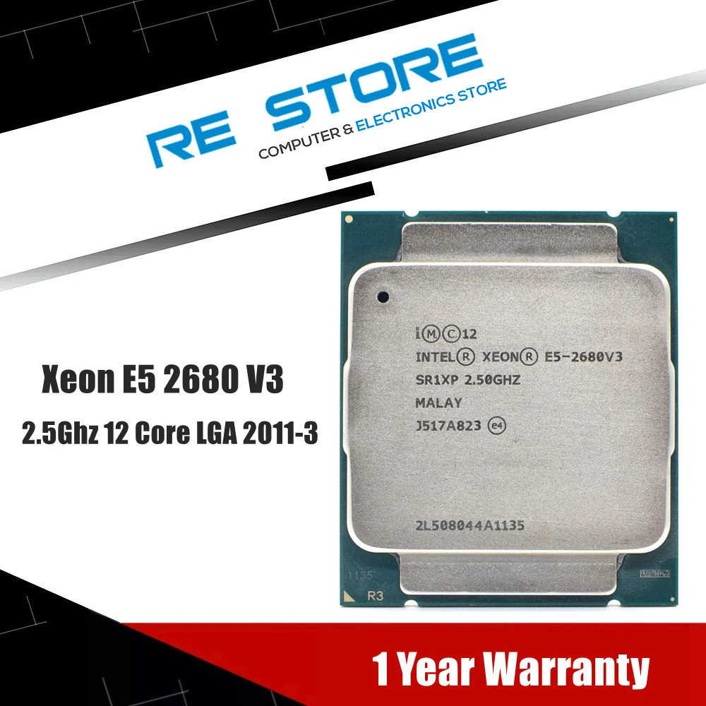 [Ready Stock] intel xeon e5 2680 v3 Processor sr1xp 2.5ghz 12 Core 30mb lga 2011-3 cpu e5 2680v3 ...