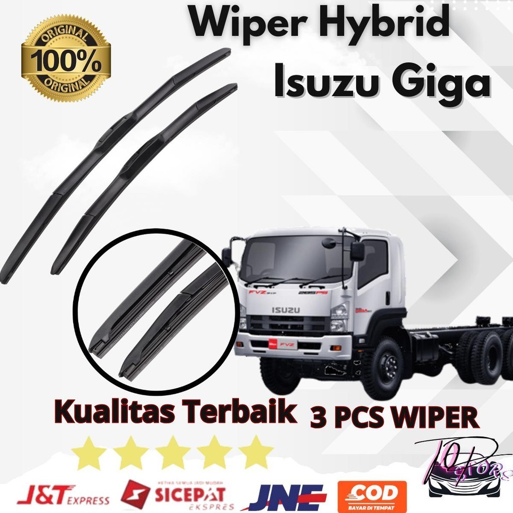 Isuzu Giga Car Hybrid Wiper 1set (3Pcs) Without Iron Frame Glass Blade ...