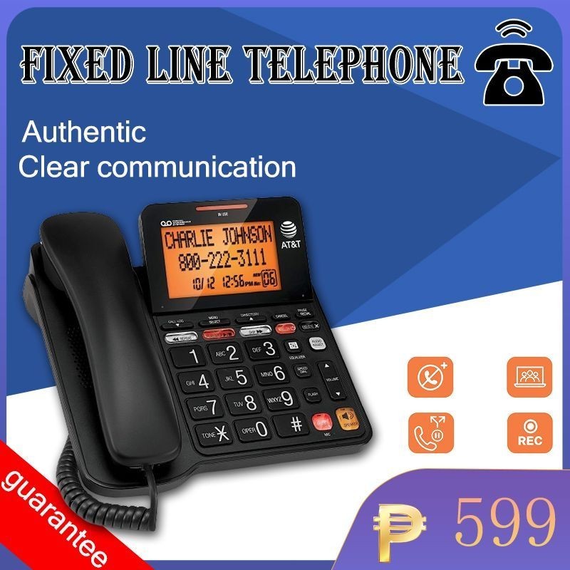 LCD Corded Wired Landline Telephone Home Phone Office Caller ID ...