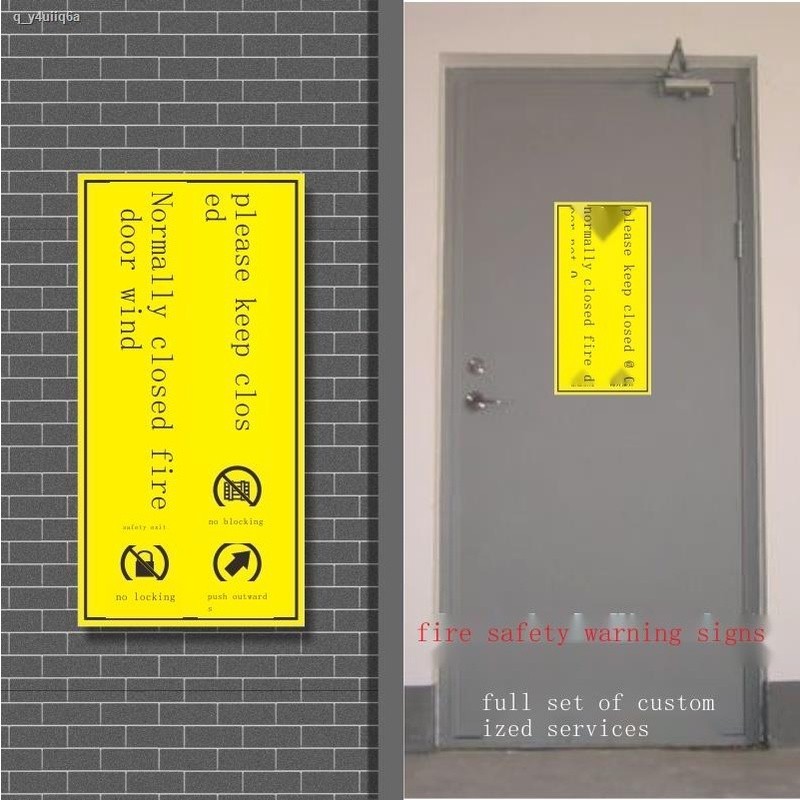 COD/Fire Safety Signs Normally Closed Test Fire Doors Please Keep ...