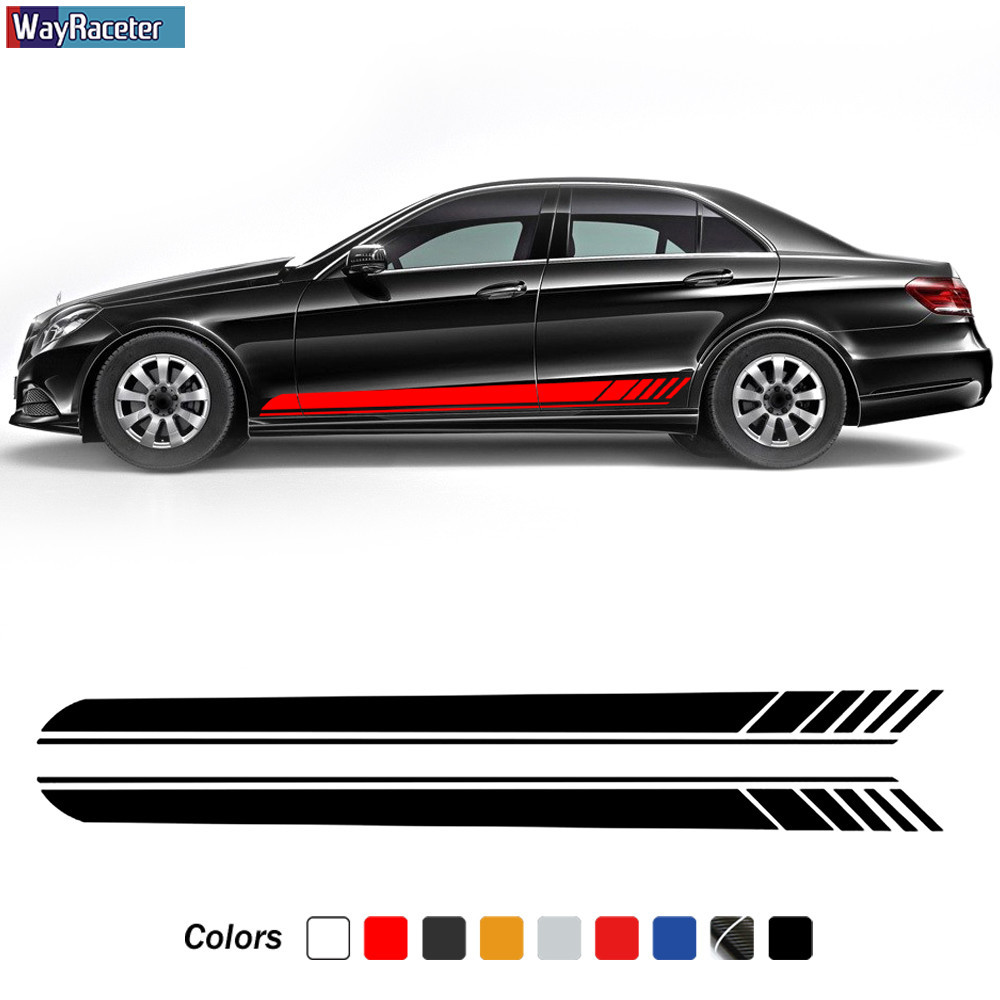 Edition AMG Sport Side Stirpes Skirt Sticker Decal For Mercedes Benz ...
