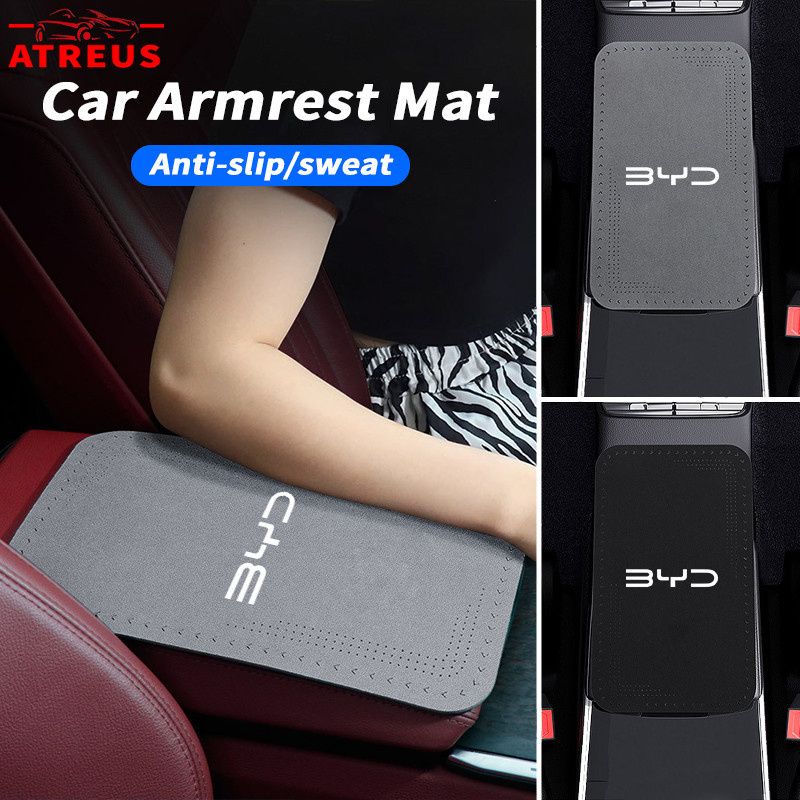 BYD Car Armrest Pad Suede Auto Center Console Storage Box Cushion ...