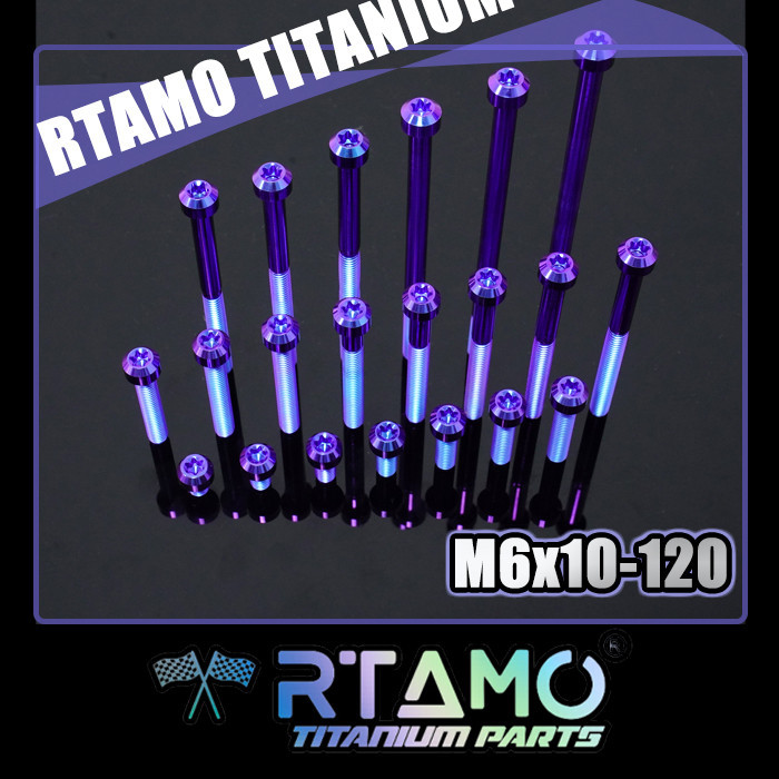 RTAMO Titanium Gr5 10D M6x10-120L Pillar Torx Head Nmax Xmax Crankcase ...