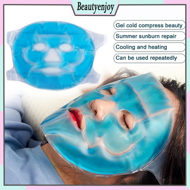 Gel Ice Pack Face Mask Full Face Reusable Cooling Ice Gel Face Mask ...