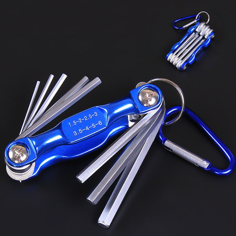 Bicycle MTB Repair Tool Folding Hex Wrench Metal Metric Allen Wrench ...