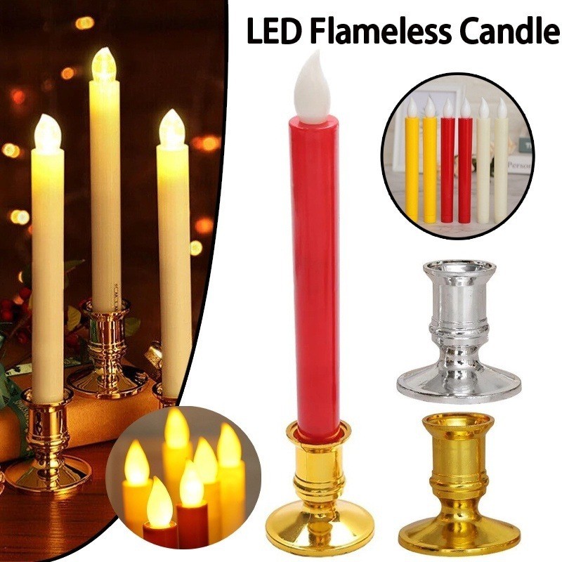 Traditional Taper Electronic Candlestick / Flameless LED Taper Candles ...