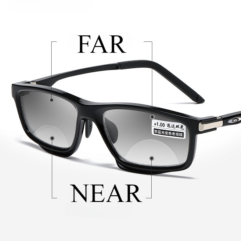 Sports Bifocal Photochromic Double Vista Reading Glasses Men Multifocal ...