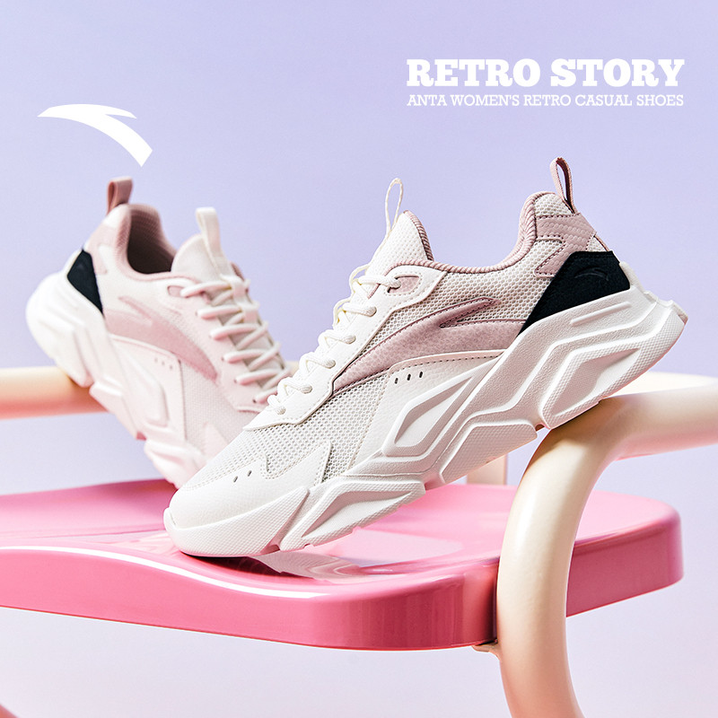 ANTA Women Retro Running Shoes Wear-resistant Breathable Comfortable ...