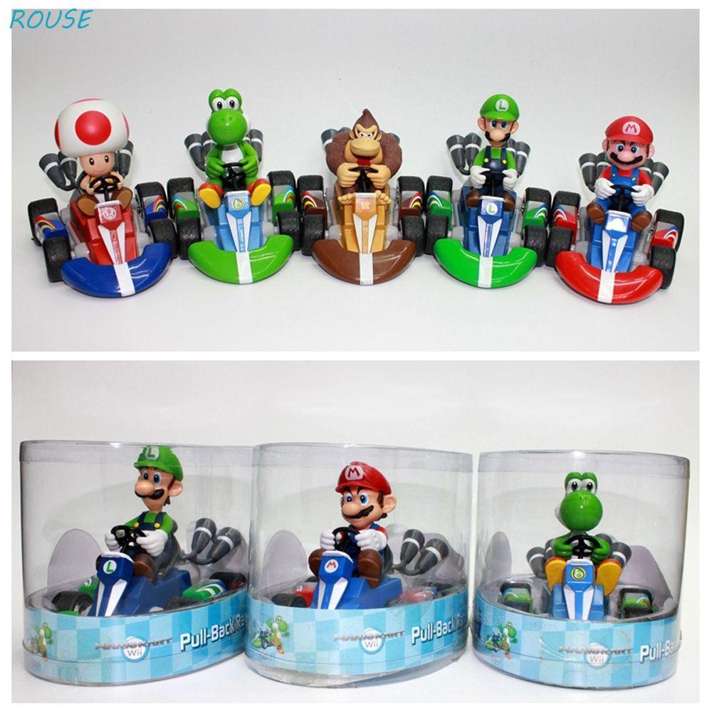 ROUSE Super Mario Anime Racer Cars Model Bowser Figure Luigi Action ...