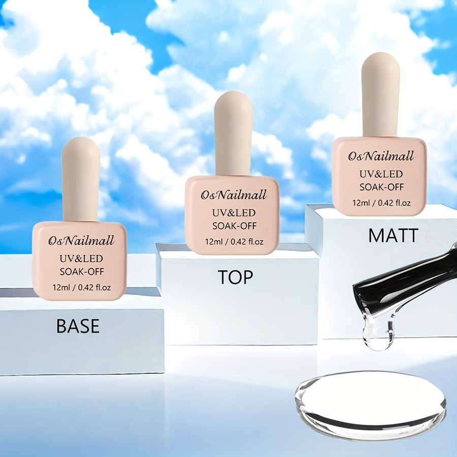 Gel Top Coat Matte Base Coat,Nail Polish Vibrant High-Gloss Finish ...