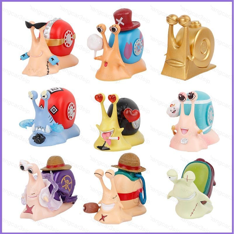 p 9pcs ONE PIECE Action Figure snail Den Den Mushi Model Dolls Toys For ...
