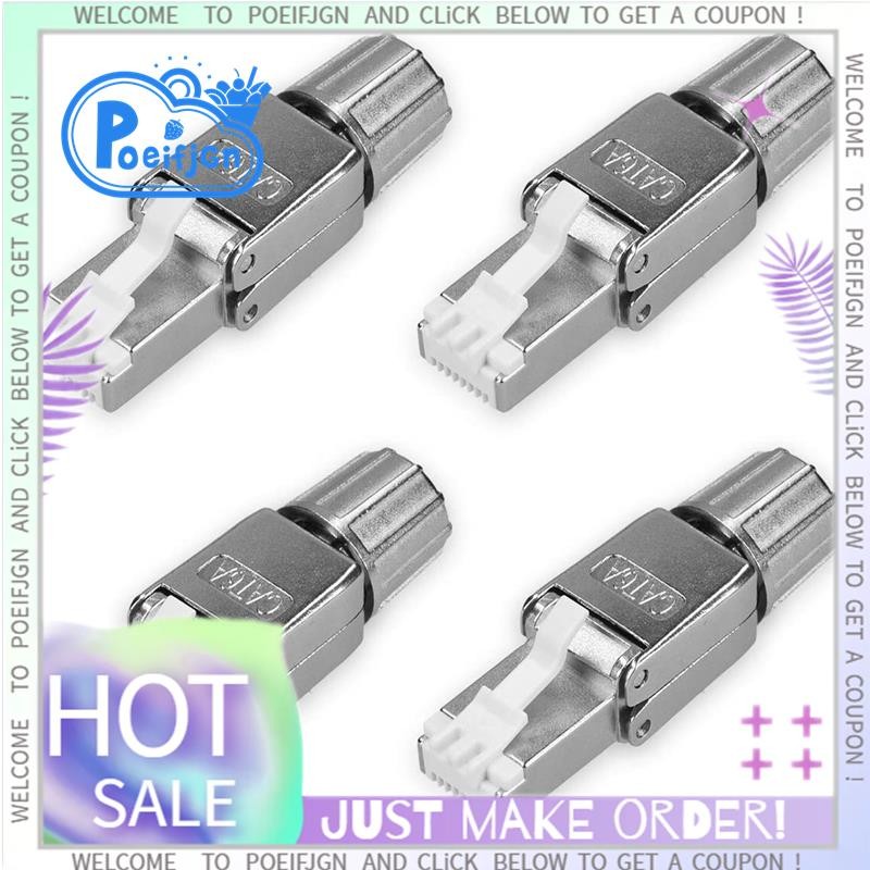 RJ45 Network Connector Pack -Set of 4 Cat6A RJ-45 Network Connectors ...