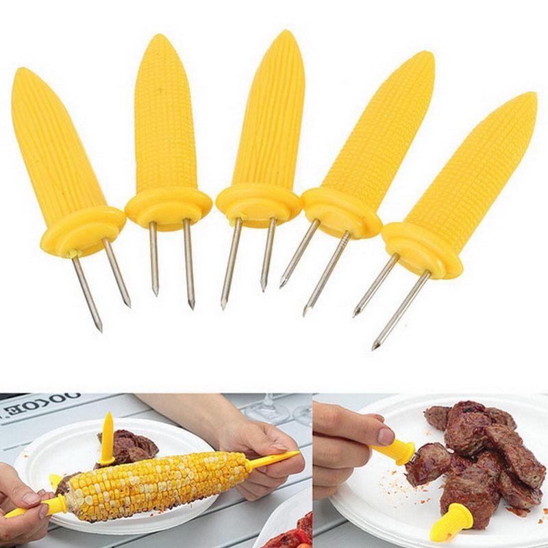 Outdoor Bbq Barbecue Forks 10/stainless Steel Cob Meat Holders Prongs ...