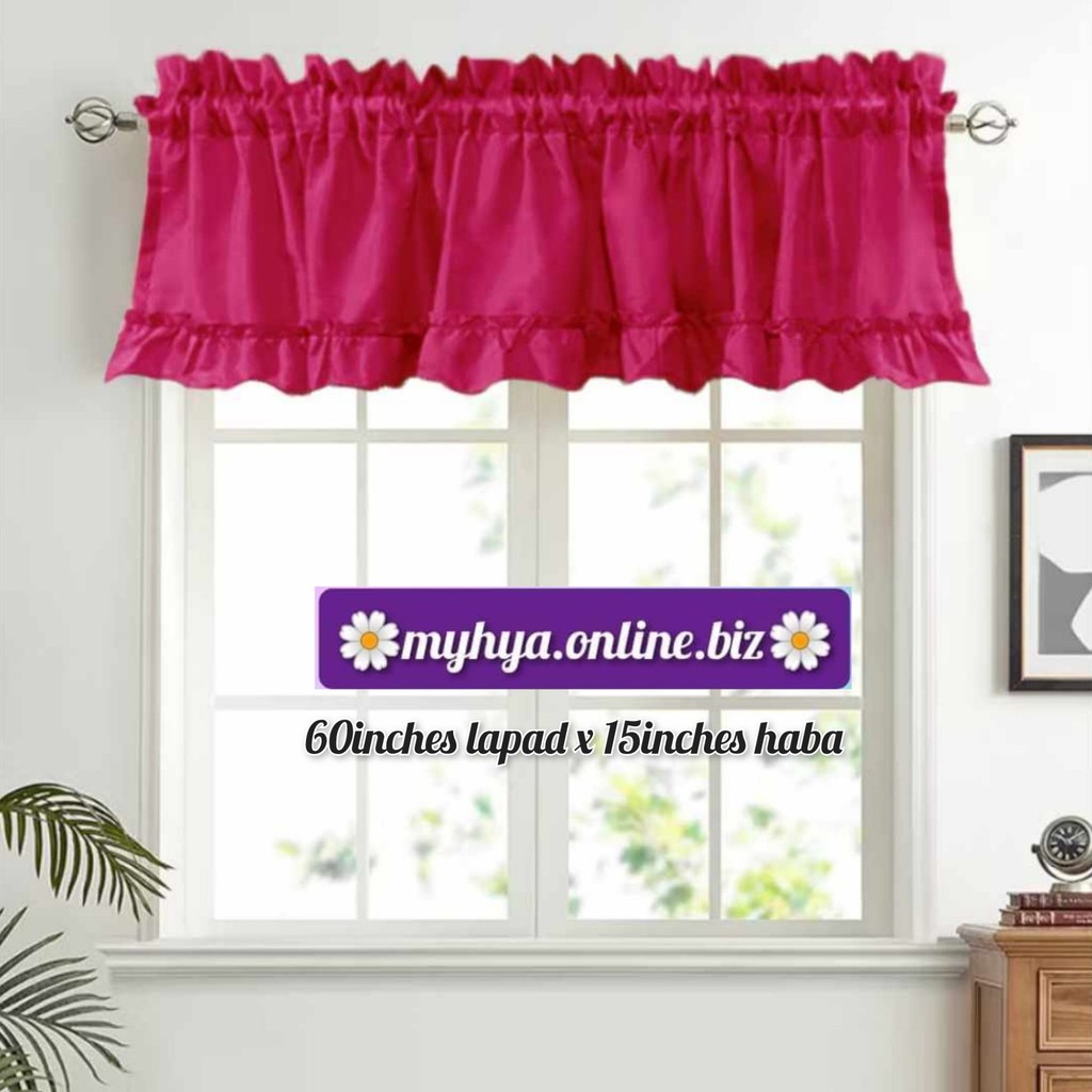 valance plain curtain/ small kurtina pangbintana/ school window curtain valance plain color ...