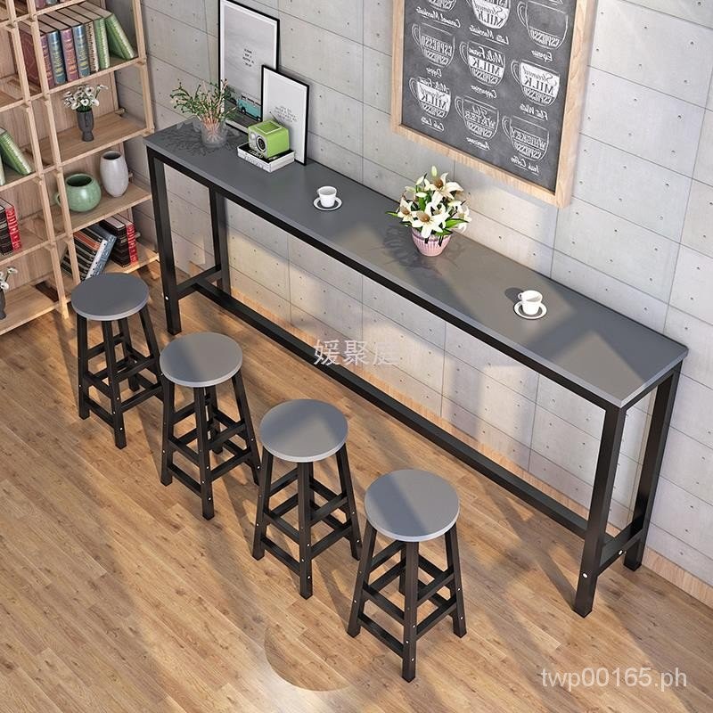 Y...2Home Wall Bar Counter Milk Tea Shop Table and Chair Combination ...