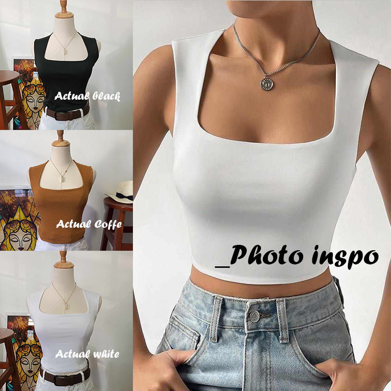 Sleeveless Double Lining Front Squareneck Top for Women | XS to Medium ...