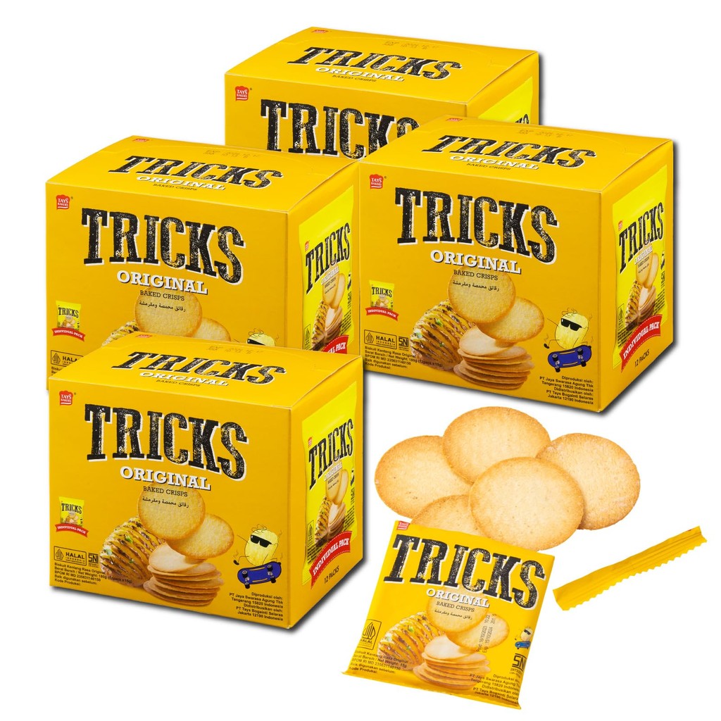 TRICKS Potato Chips Original 1 box 180g (15g x 12 bags) x 4 boxes Non ...