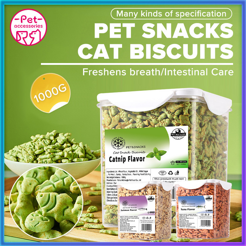 1000g Cat Snacks Large Capacity Cat Fish Biscuits For Kitten Training ...
