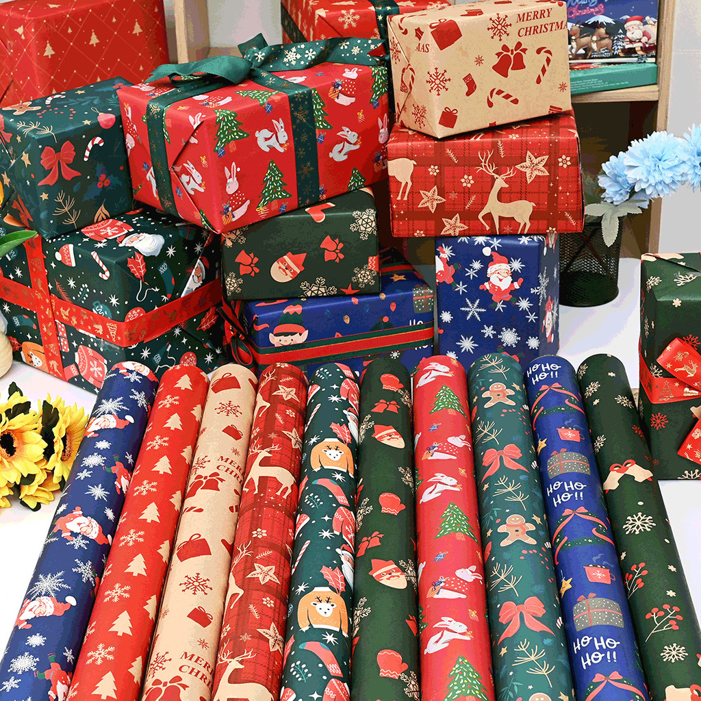 New Christmas Wrapping Paper Christmas Apple Bouquet Flowers Gifts Gift ...