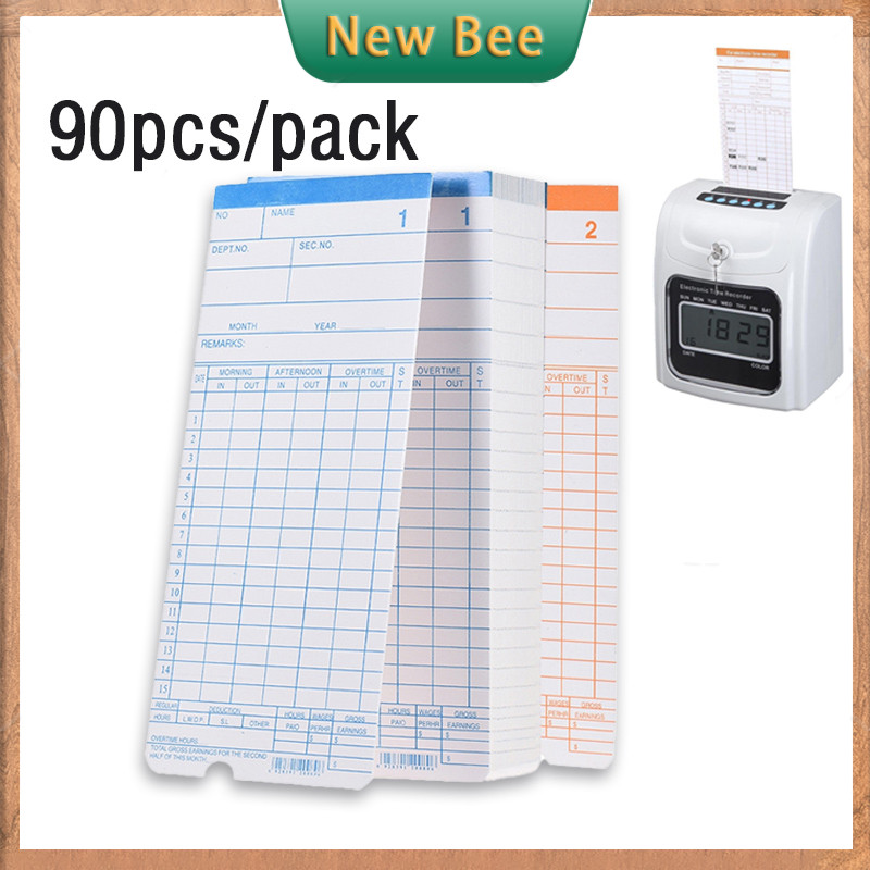 90Pcs Monthly Time Card 2-Sided Employee Attendance Payroll Record Card ...