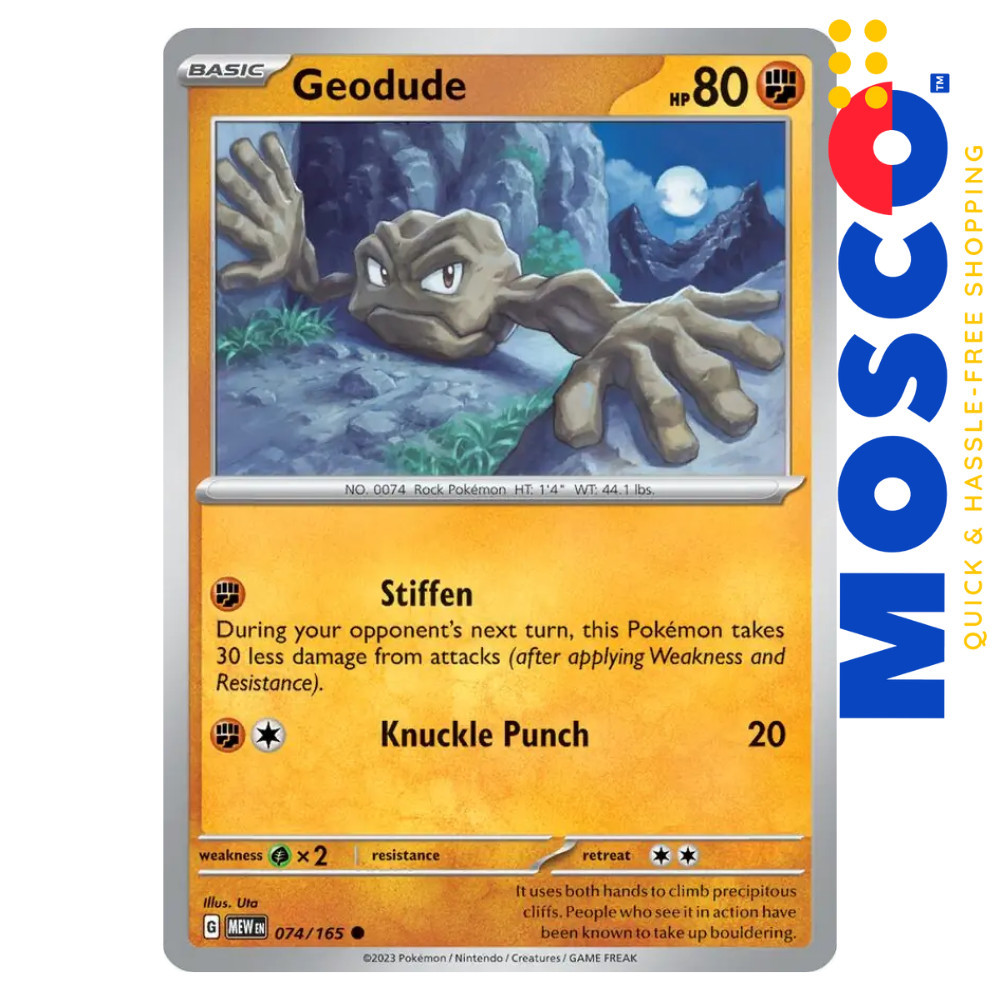 Geodude - 074/165 Common Pokemon 151 | Pokemon TCG | Shopee Philippines