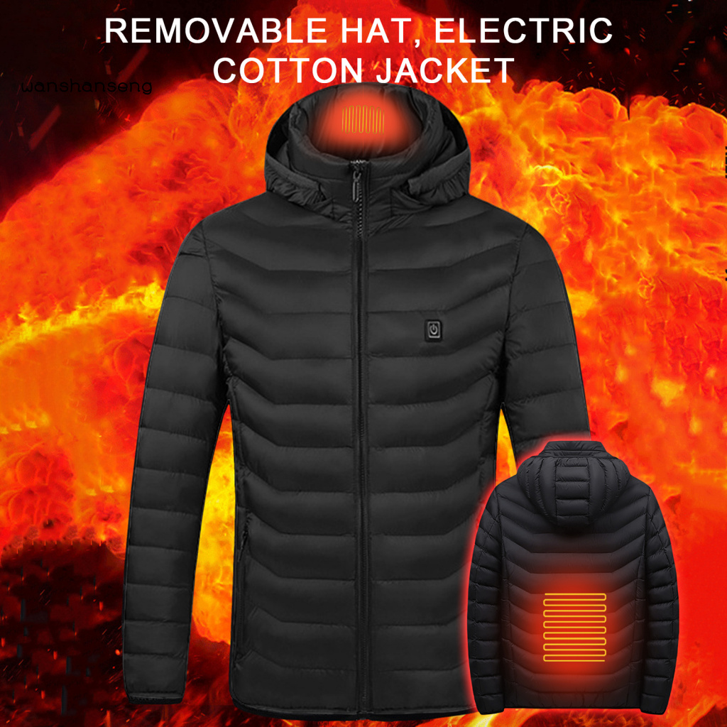WSG_ Men Heated Coat Thermal Heated Coat Usb Rechargeable Heated Jacket ...