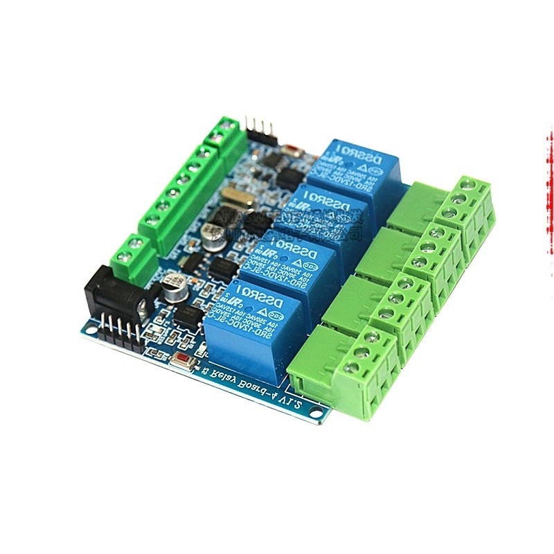 タModbus RTU 4-way relay module 4-way input optocoupler isolation RS485 communication single chip ...