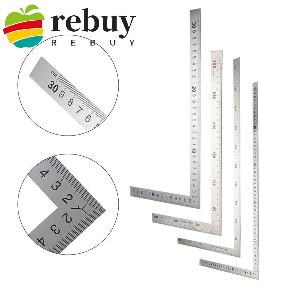 REBUY L Shape Ruler Measurement Instruments Office Metal Stainless ...