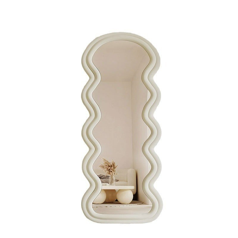 Full Body Floor Mirror Cream Wind Net Red Wave Dressing Mirror ...