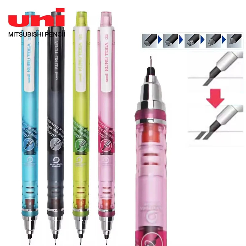 Uni Kuru-M5-450T Mechanical Pencil Toga, 0,5mm Shatter-proof Lead Pen, Pencil Pen with Eraser ...