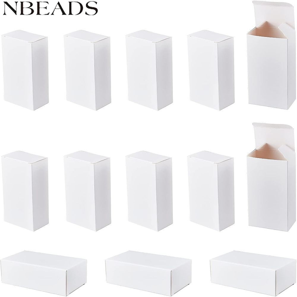 50pc 50 Pcs 3.5x5.2x9.5cm Fold Cardboard Gift Boxes White Rectangle ...