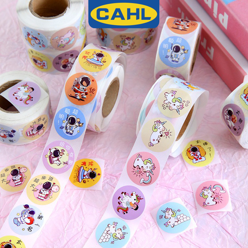 Unicorn Emoticon Sticker Rolls Reward Stickers Mailing Seal Sticker 2 ...