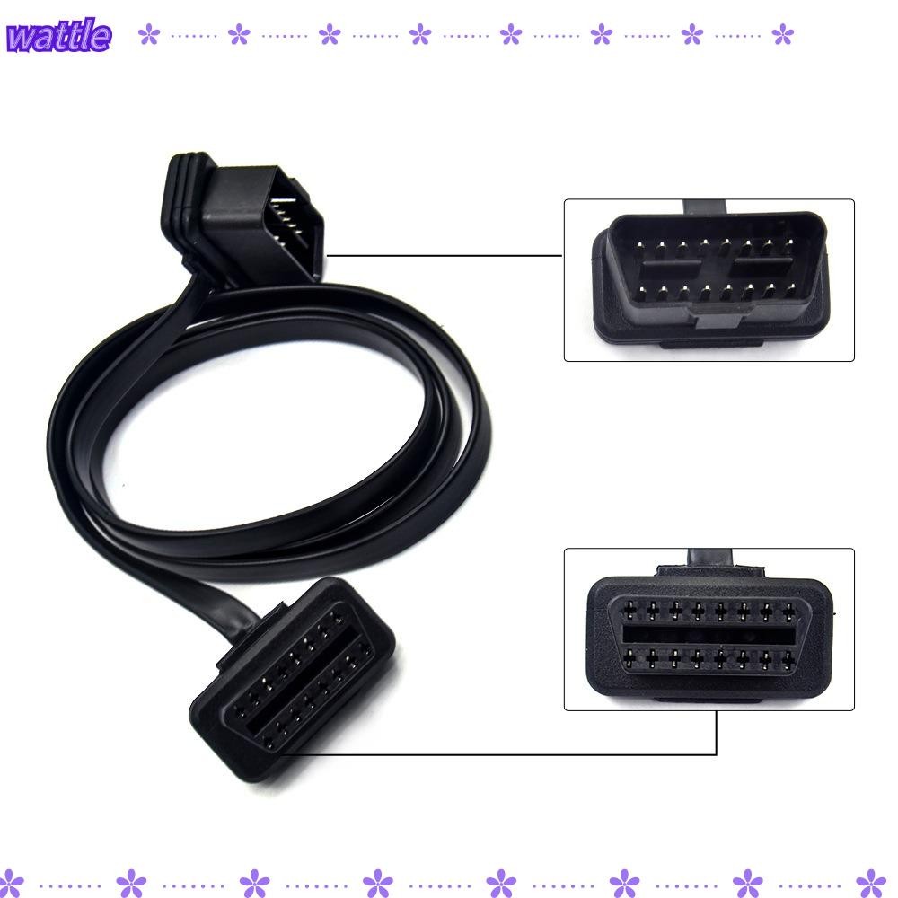WATTLE OBD2 Extender, 30/60/100/120CM Flat+Thin Extension Cable, Male ...