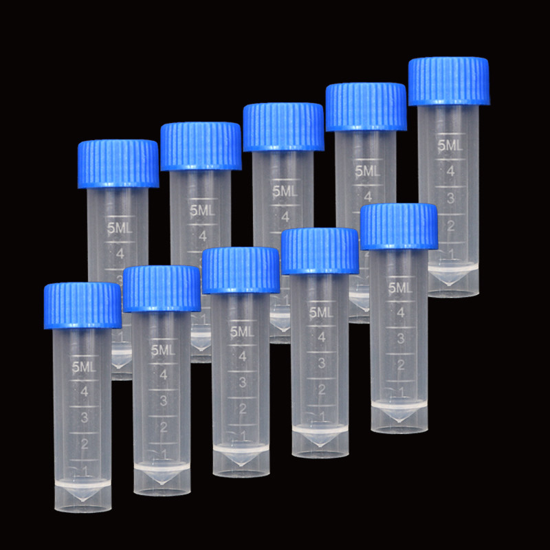 10 Pieces of 5ML Plastic Test Tube Vial Screw Sealing Cap Packaging ...