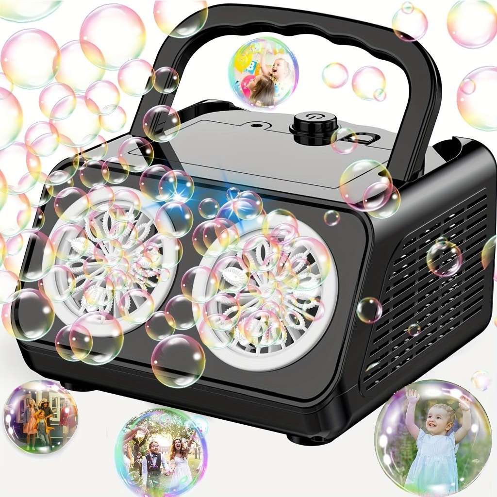 Kid Automatic Bubble Machine Upgrade Bubble Blower With 2 Fans 20000 ...