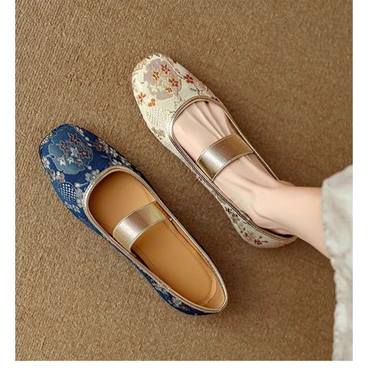 2025 Niche Chinese Style Retro Cotton Ballet Flats for Women ...
