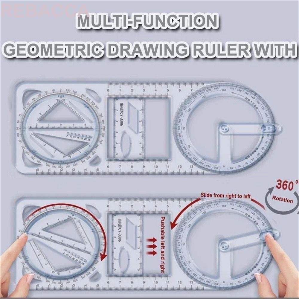 REBACCA Drawing Ruler, Activity Angle Ruler Straight Geometry Ruler ...