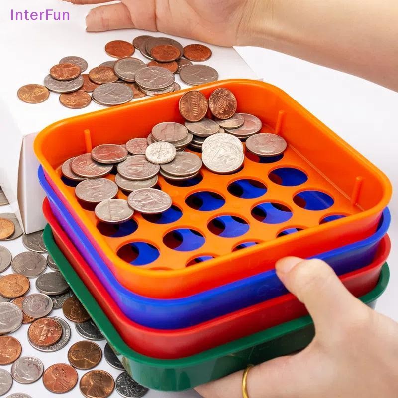 hot 1Set 4 Color-Coded Coin Sorting Trays, Colored Coin Sorter Trays ...