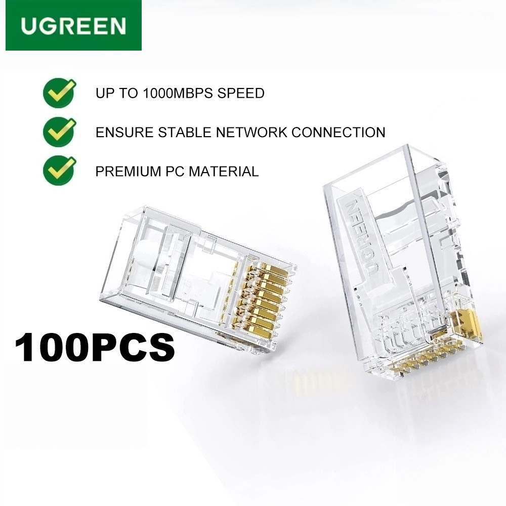 UGREEN RJ45 Crystal Connector RJ45 Plug Ends Cat6 Ethernet Cable Crimp ...